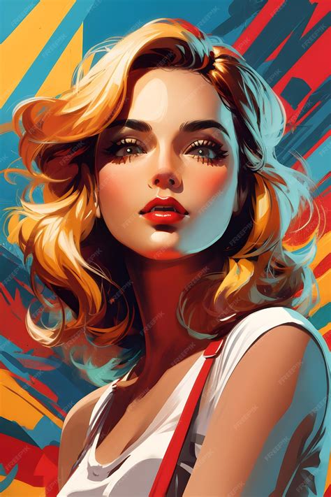 Comic Style Pop Art Girl Comic Style Girl Portrait Comic Girl Vintage