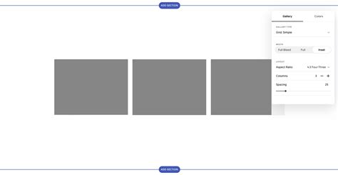 remove padding above and below gallery block desktop site design
