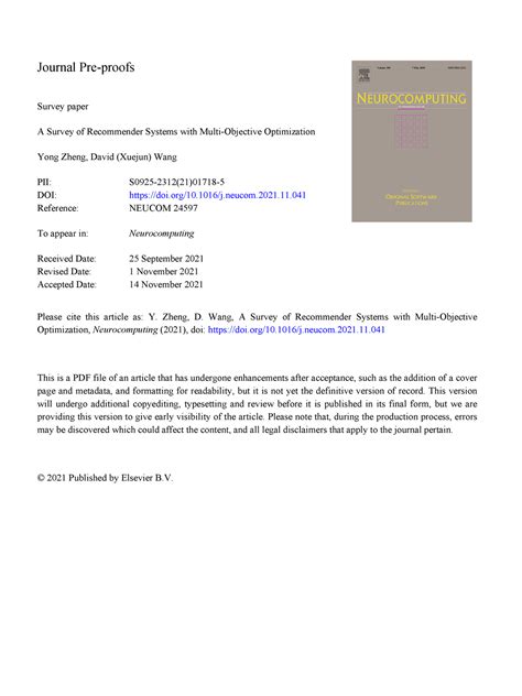 A Survey Of Recommender Systems With Multi Objective Optimization