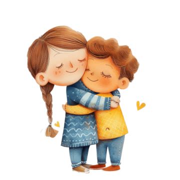 Adorable Cartoon Characters Hugging Each Other Cartoon Characters