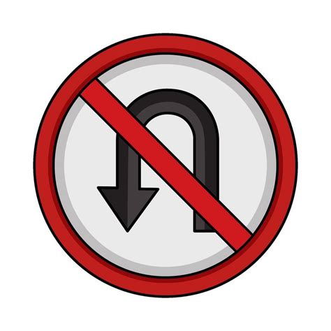 Illustration Of No U Turn Sign 55723084 Vector Art At Vecteezy