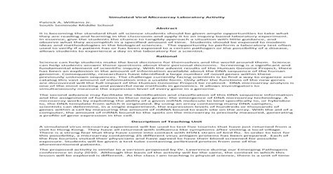 Simulated Viral Microarray Laboratory Activity Discovered Will The Full Impact Of The Human