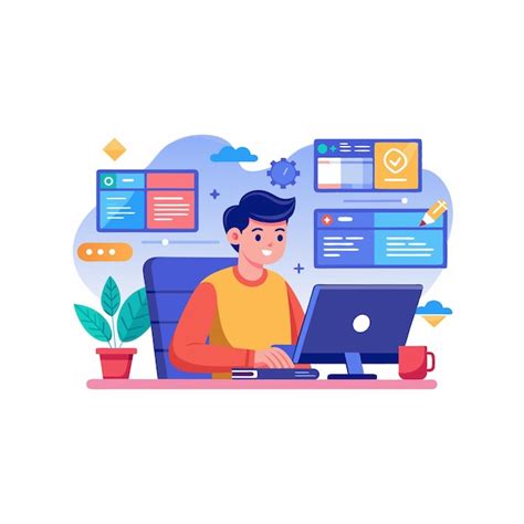 Web Developer Vector Design Premium Ai Generated Vector