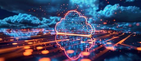 Premium Photo A Vibrant Depiction Of Cloud Computing Technology With Digital Data And Network