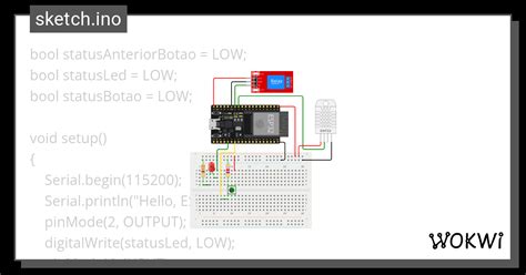 Botão Led Wokwi Esp32 Stm32 Arduino Simulator
