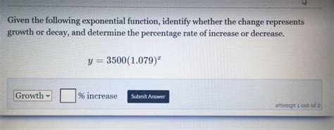 Solved Given The Following Exponential Function Identify