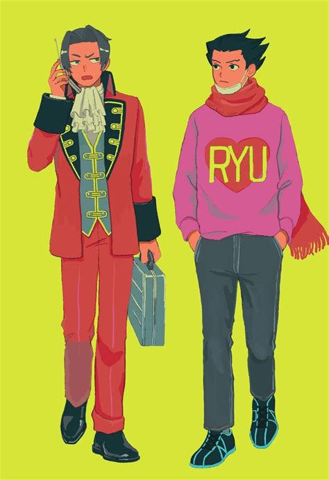 Phoenix Wright Miles Edgeworth And Phoenix Wright Ace Attorney And More Drawn By X