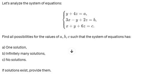 Solved Let S Analyze The System Of Equations Chegg Com