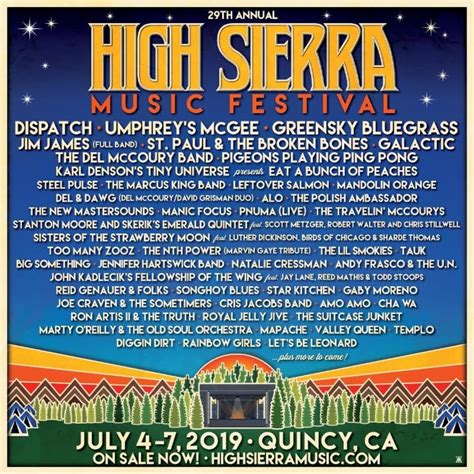 High Sierra Music Festival Announces 2019 Lineup Featuring Dispatch St