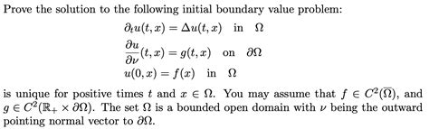 Solved Prove The Solution To The Following Initial Boundary Chegg