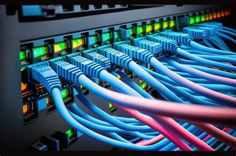 Center Data Server Switches Network Connected Cables Internet Lan Network Stock Illustration