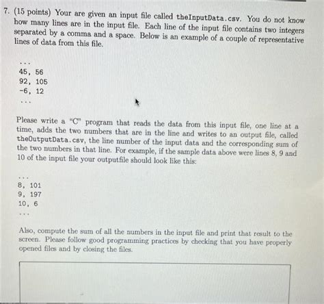 solved 7 15 points your are given an input file called
