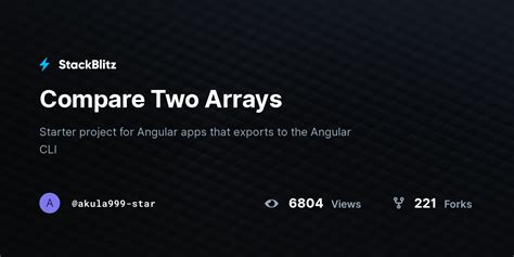 Compare Two Arrays Stackblitz