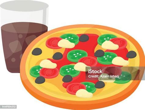 콜라 개념 이탈리아 스테이플 플랫 브레드 벡터 아이콘 디자인 패스트 푸드 기호 정크 푸드 기호 인기 있는 저렴하고 좋은 맛 간식