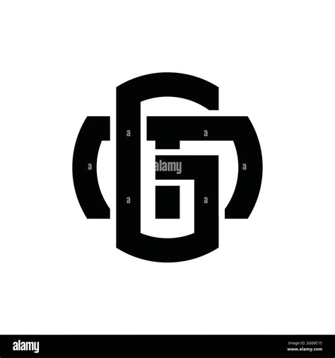 Gm Logo Monogram With Overlapping Style Vintage Design Template Stock