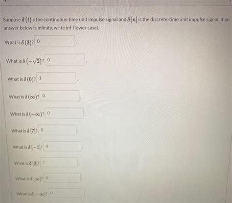 Solved Suppose 8 Tis The Continuous Time Unit Impulse