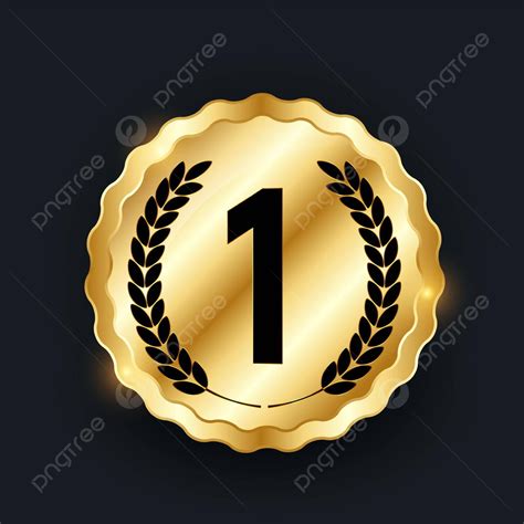 Icono De Medalla De Oro Primer Lugar Vector Ilustración Ganador Premio