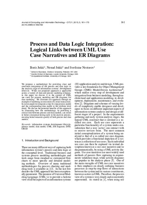 Pdf Process And Data Logic Integration Logical Links Between Uml Use