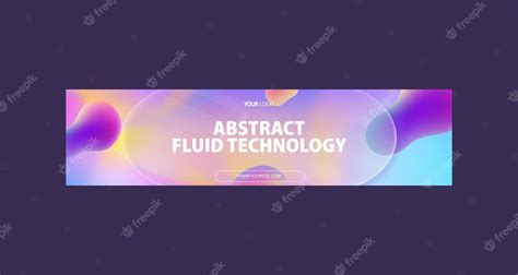 premium vector gradient abstract fluid technology linkedin banner