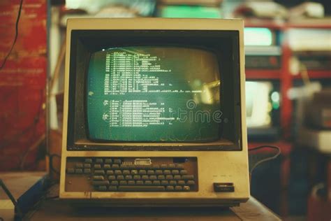 A Computer With A Green Screen Displaying A Command Prompt On A Table Faded Computer Screen A Computer With A Green Screen Displaying A Command Prompt On A Table Faded Computer Screen