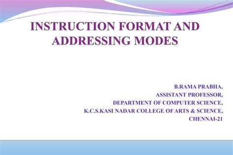 Instruction Format And Addressing Modes Pptx