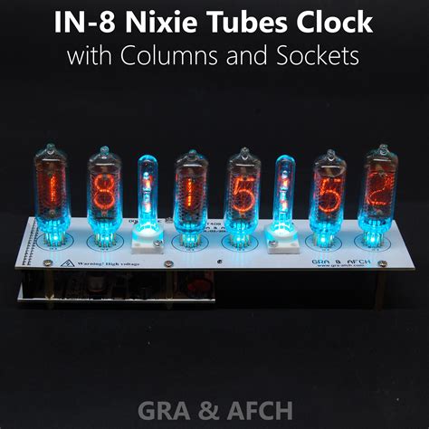 In 8 Nixie Clock With Sockets And Dots Smf Rgb Usb Tunes Tubes