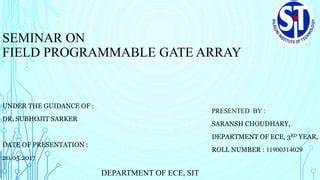 Seminar On Field Programmable Gate Array PPT