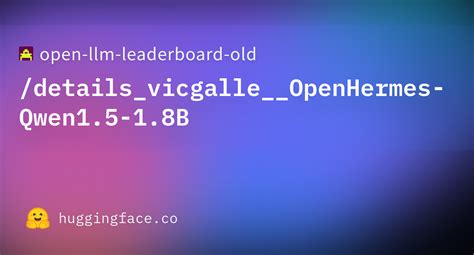 open llm leaderboard details vicgalle openhermes qwen1 5 1 8b