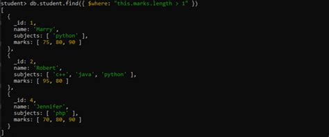 Mongodb Query Where Array Size Is Greater Than 1 Spark By Examples