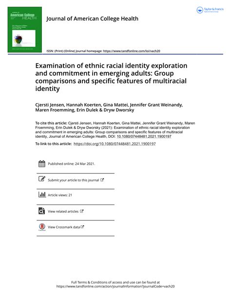 Pdf Examination Of Ethnic Racial Identity Exploration And Commitment