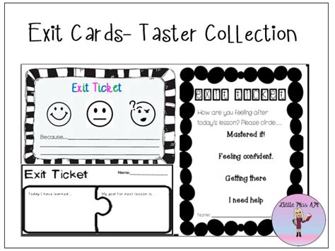Exit Cards Taster Collection Teaching Resources