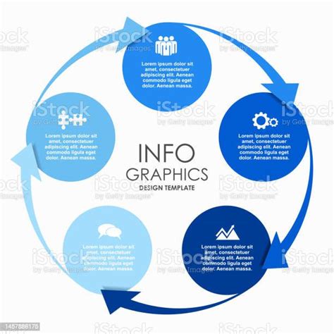데이터를 위한 장소가 있는 인포 그래픽 디자인 템플릿입니다 벡터 일러스트입니다 5가지 개체에 대한 스톡 벡터 아트 및 기타 이미지 5가지 개체 5 원형 Istock