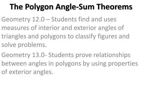 Ppt The Polygon Angle Sum Theorems Powerpoint Presentation Free