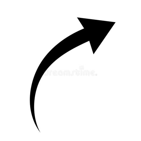 Sharp Curved Arrow Icon Vector Black Rounded Arrow Direction Pointer