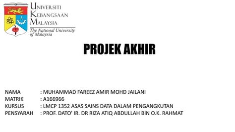 Muhammad Fareez Amir A166966 Projek Akhir Ppt
