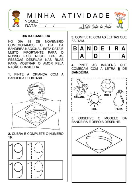 Atividade Dia Da Bandeira Educação Infantil Dia Da Bandeira