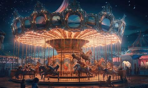 premium ai image fantasy carousel with intricate patterns and