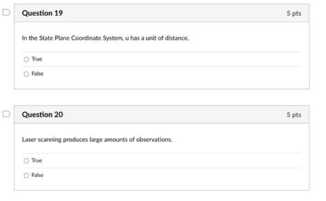 Solved In The State Plane Coordinate System U Has A Unit Of Chegg Com