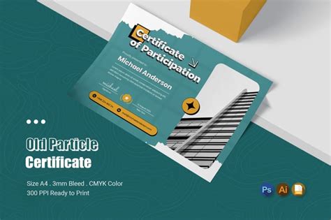 Old Particle Certificate Design Template Place