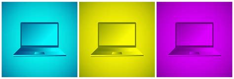 Colorful Blank Laptop Vector Icon Illustration Set Vector Art At Vecteezy