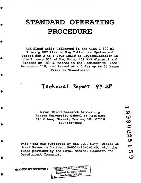 PDF STANDARD OPERATING PROCEDURE DTIC This Is A Standard Operating Procedure SOP To