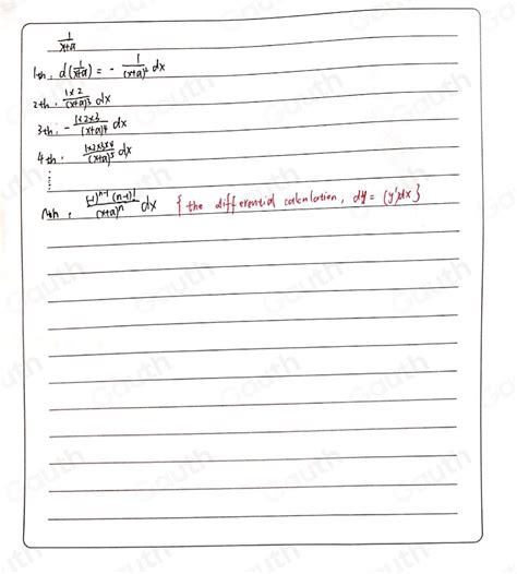 Solved Find The Nth Differential Co Efficient Of 1xa Calculus