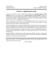 AppSec Handout 1 Pdf CS461 ECE422 Computer Security I January 24 2023 Project 1 Application