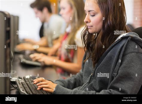 Woman Typing In Computer Hi Res Stock Photography And Images Alamy