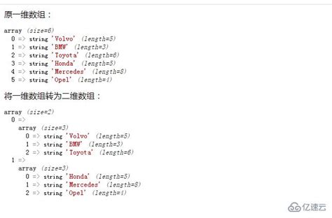 Php怎样将一维数组转为二维数组 编程语言 亿速云