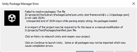 Failed To Resolve Packages Unity Engine Unity Discussions