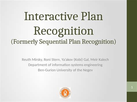 Interactive Plan Recognition Pdf Computer Software And Applications
