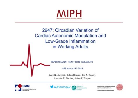 Pdf Circadian Variation Of Cardiac Autonomic Modulation And Low Grade Inflammation In Working