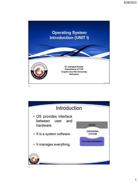 Unit I Operating System Compatibility Mode Pdf Operating System