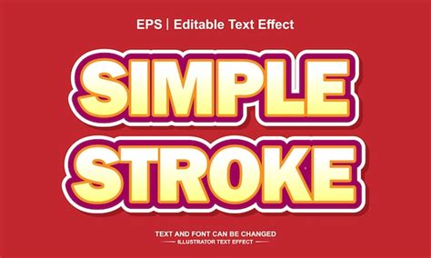 Premium Vector Simple Stroke Editable Text Effect